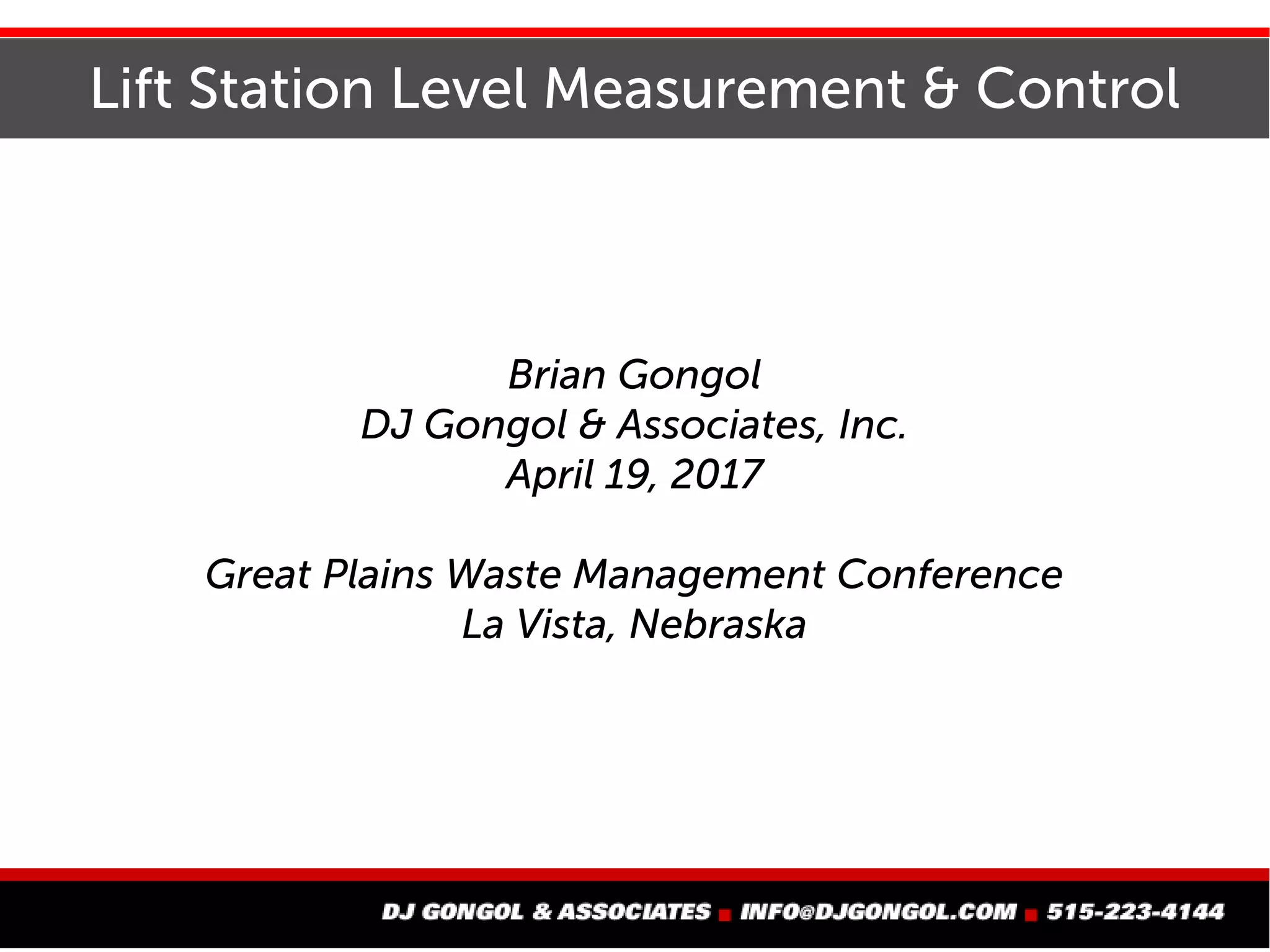 Lift station level measurement and control - v.14