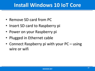 Introduction to Windows 10 IoT Core | PPTX