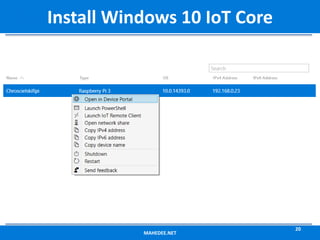 Introduction to Windows 10 IoT Core | PPTX