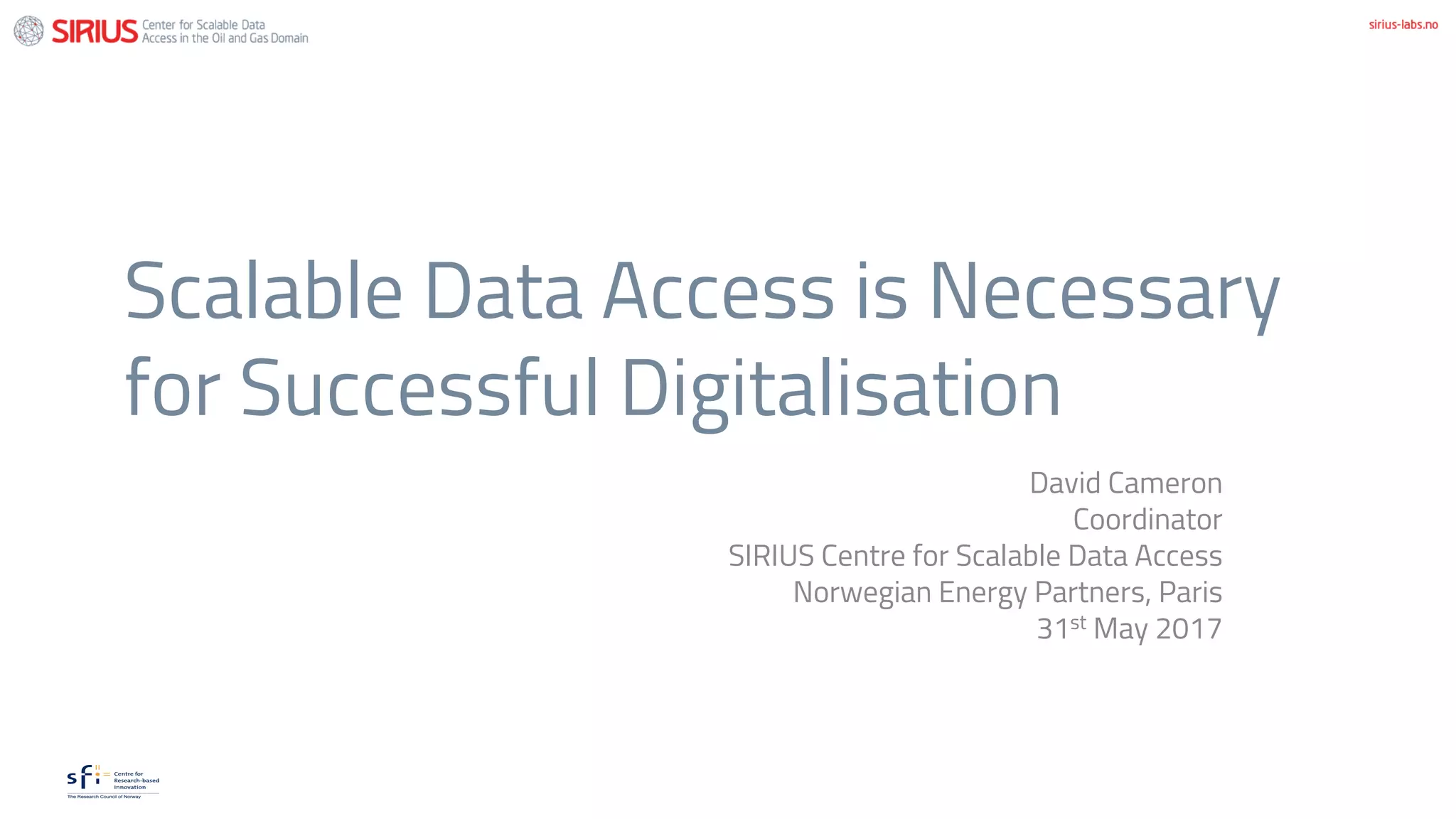 Scalable data access is necessary for successful digitalization | PDF | Information Services ...