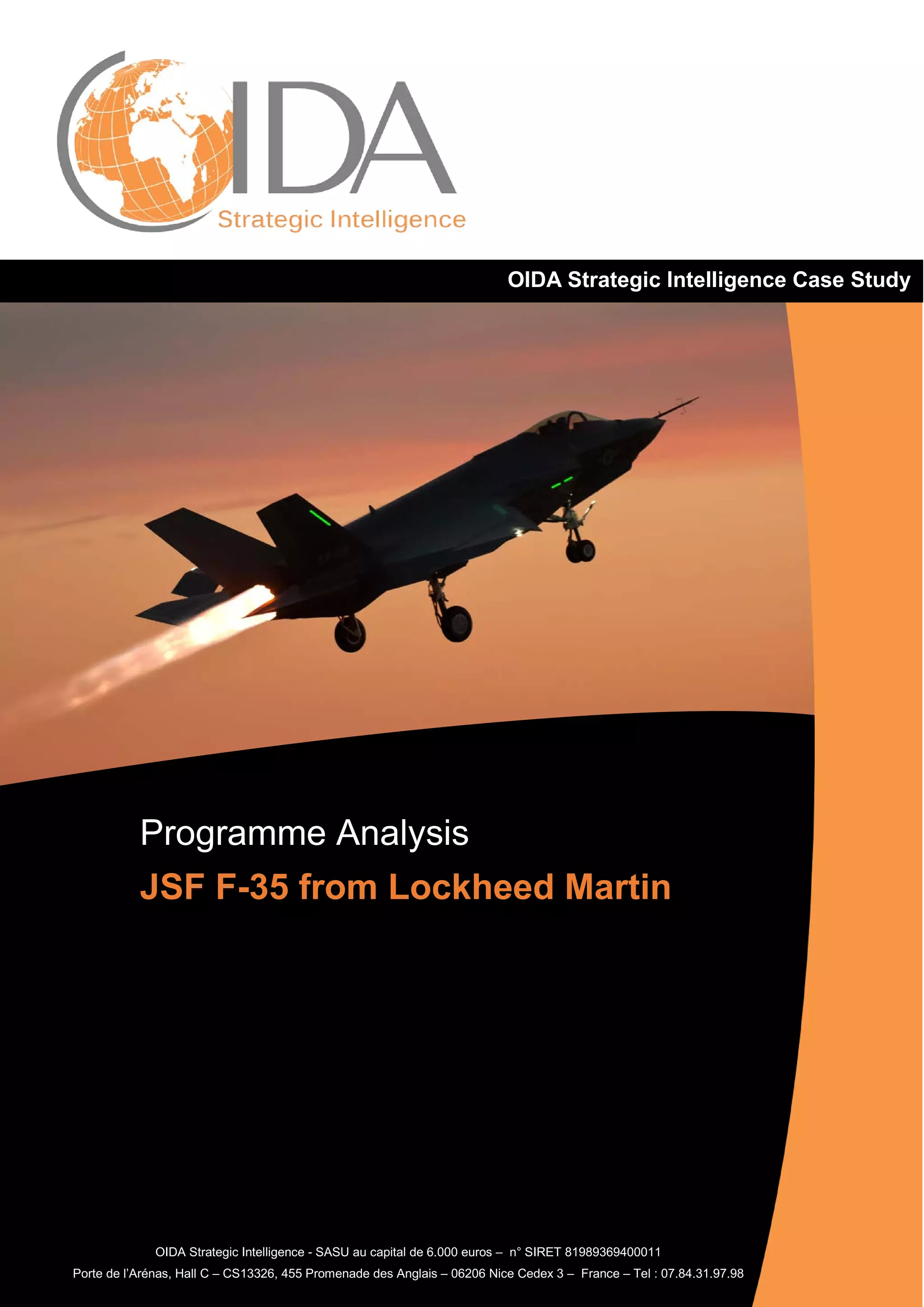 Programme Analysis - JSF F-35 from Lockheed Martin | PDF