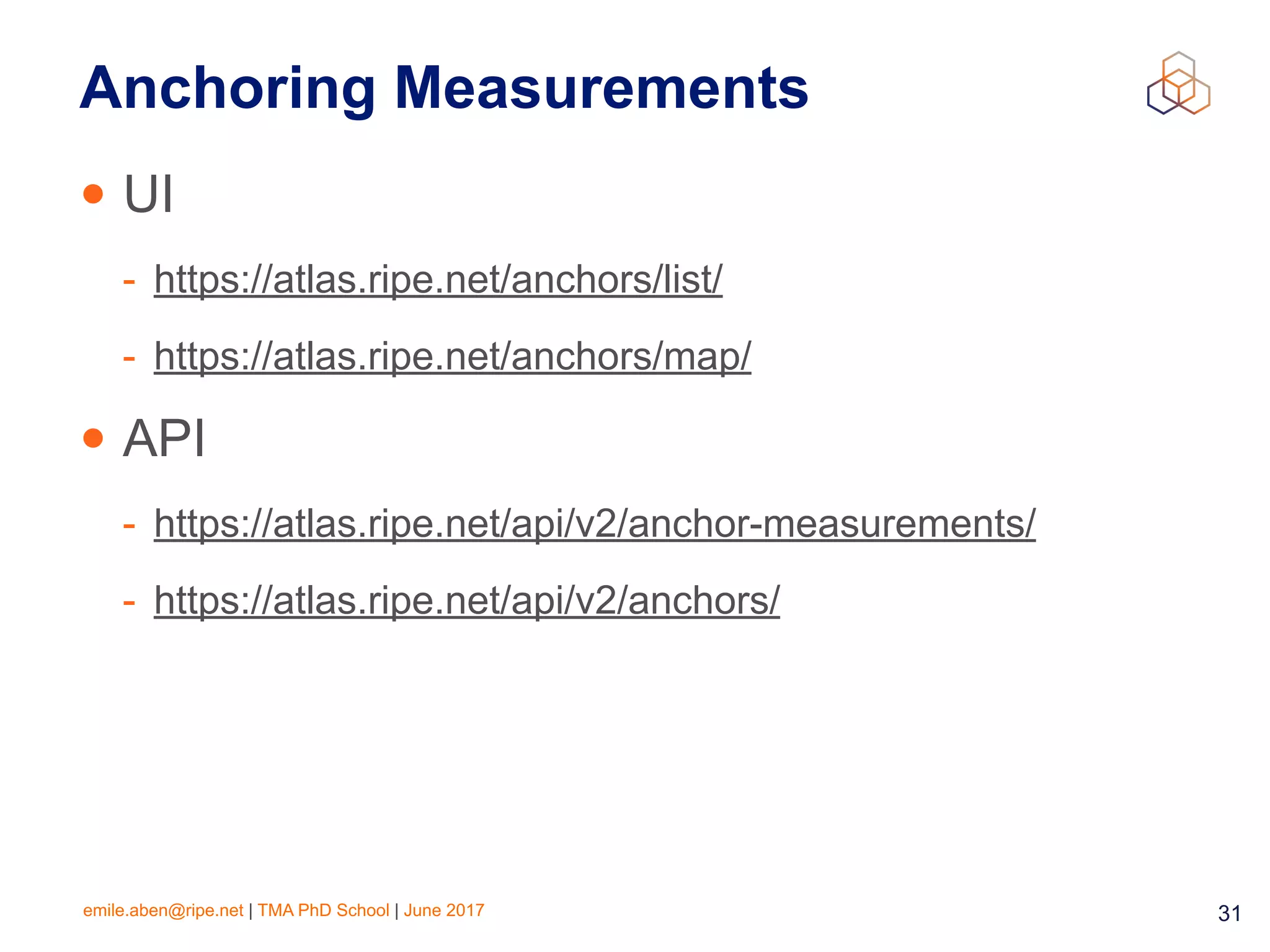 RIPE Atlas for Network Researchers | PDF