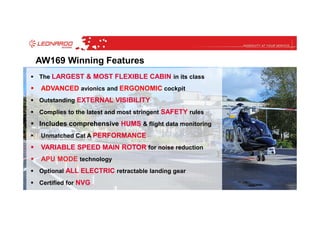 Le Bourget 2017 - AW169, the New Twin Engine Helicopter for EMES | PDF