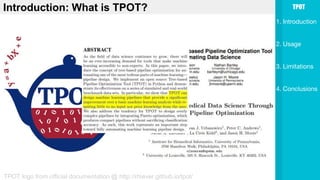 TPOT: The data science assistant | PPT