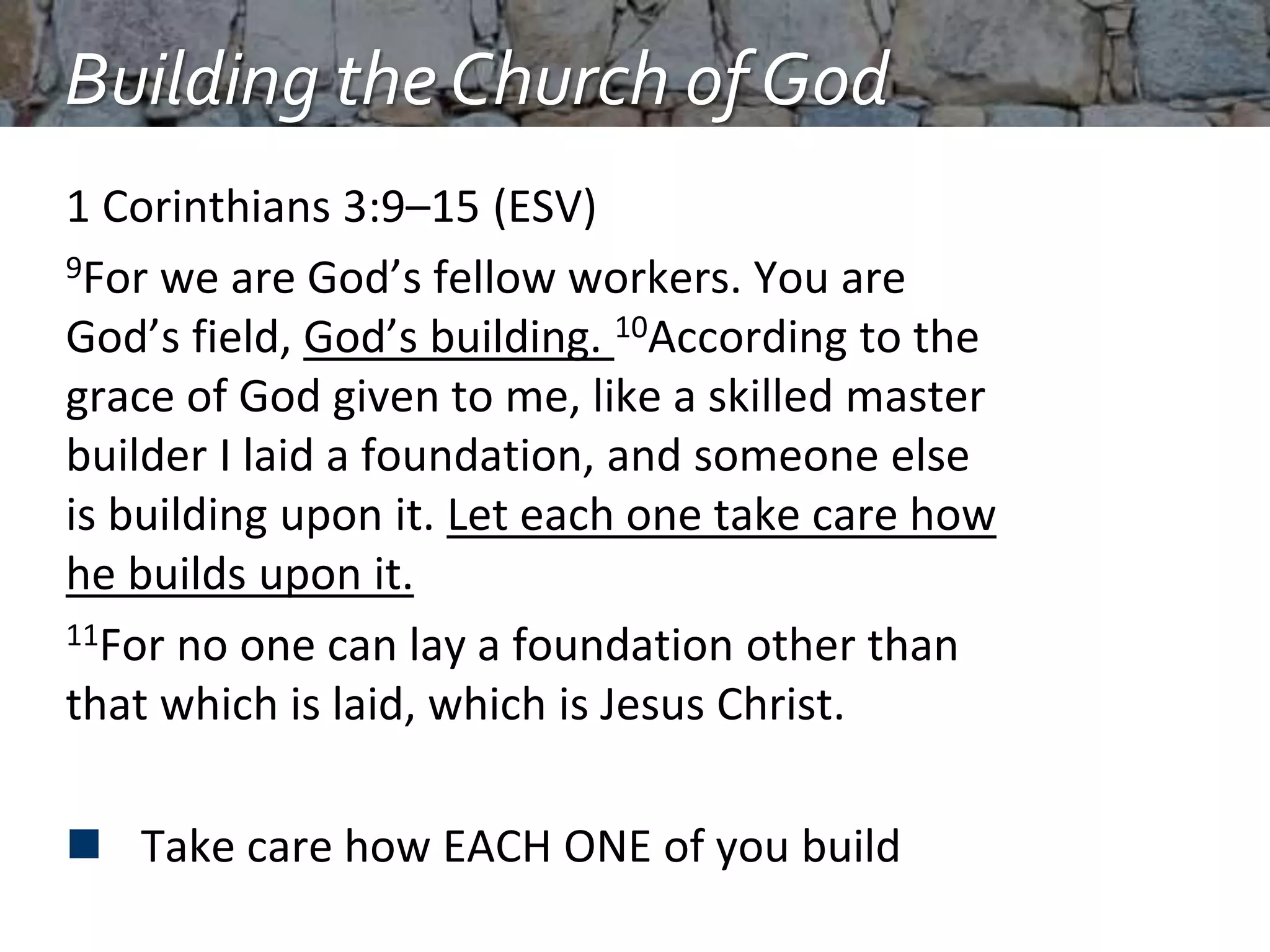 Building God's church part 1 - Pastor Peter Loo - Sunday 30 July 2017 | PPT