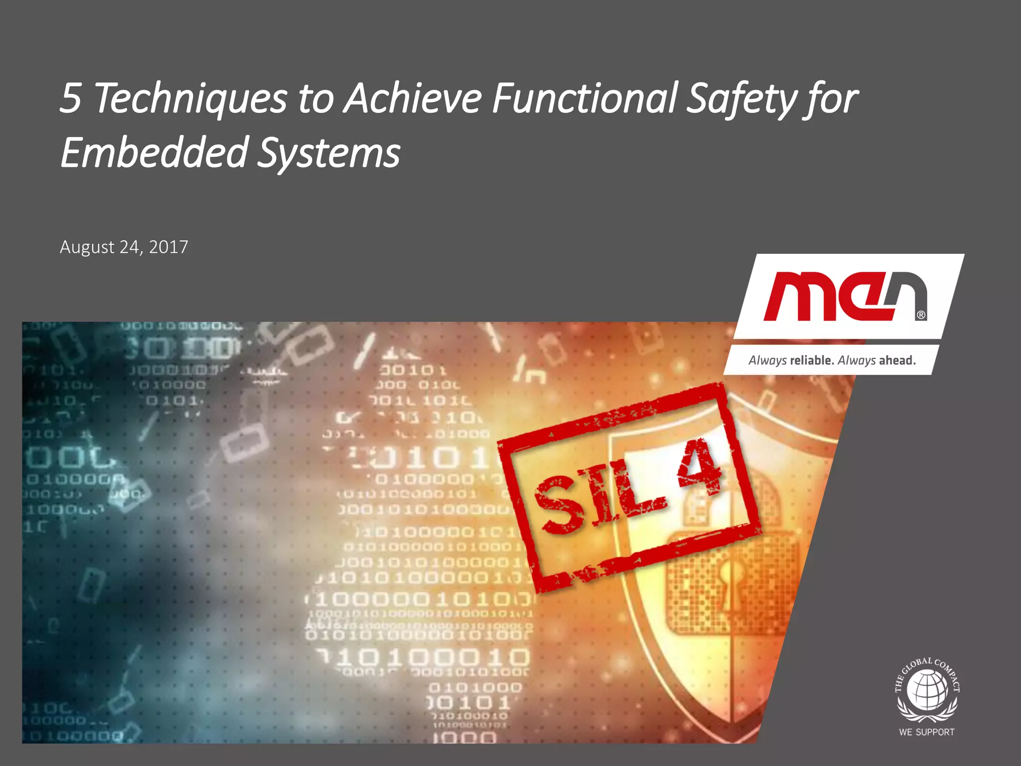 5 Techniques to Achieve Functional Safety for Embedded Systems | PPT