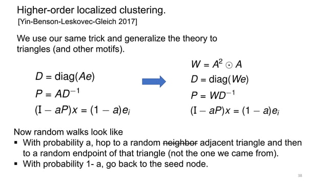 Higher-order spectral graph clustering with motifs | PPT