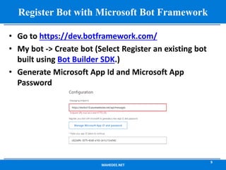 Chatbot development with Microsoft Bot Framework and LUIS | PPT