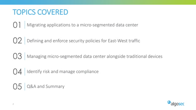 Migrating and Managing Security Policies in a Segmented Data Center | PPT