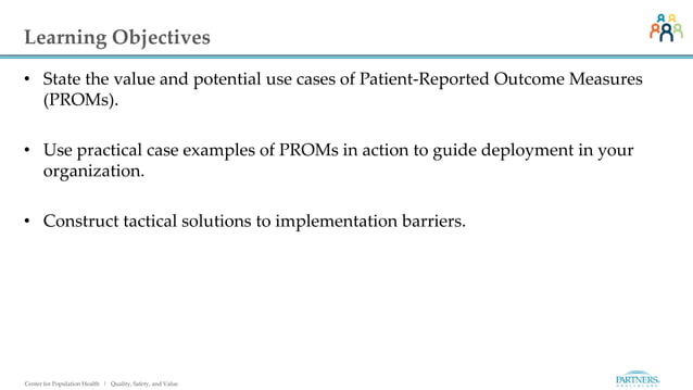 Realizing the Promise of Patient-Reported Outcomes Measures | PPT