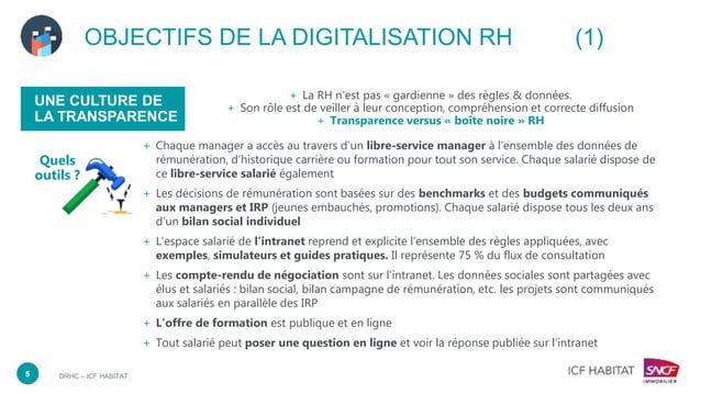 Digitalisation des process RH, l'exemple de ICF Habitat | PPT