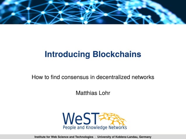 Introducing Blockchains | PPT