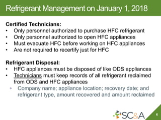 2018 New EPA Refrigerant Management Requirements | PDF