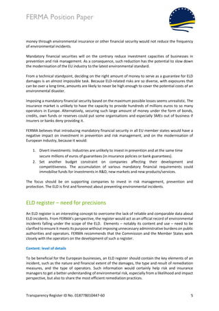 Environmental Liability Directive: FERMA’s views on the Multi-Annual ...