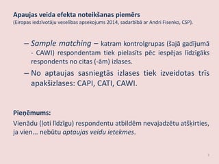 Aptaujas veidu ietekme: CAPI, CATI, CAWI | PPTX