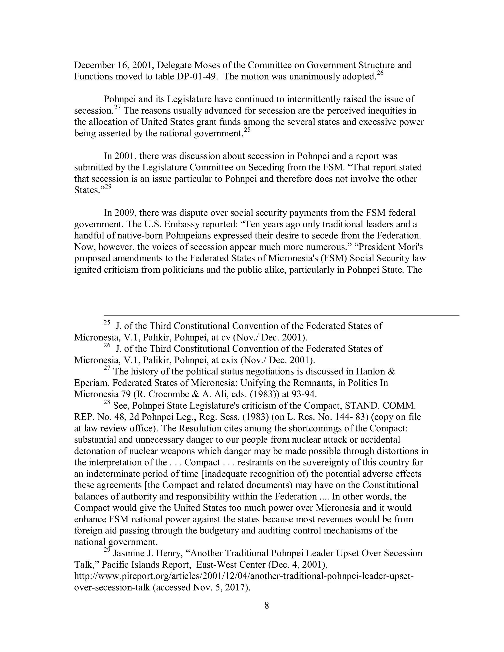 Chuuk Secession Draft Legal Analysis | PDF