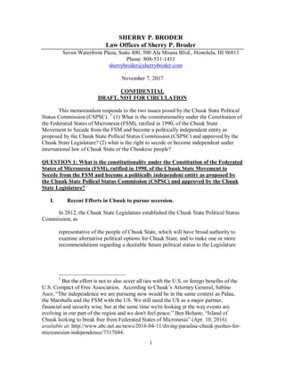 Chuuk Secession Draft Legal Analysis | PDF