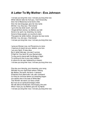 A Letter To My Mother - by Eva johnson | DOCX