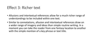 Allusions and Intertextuality in Novels | PPTX