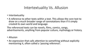 Allusions and Intertextuality in Novels | PPTX