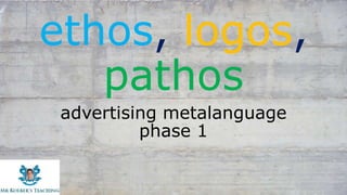 Advertising Metalanguage - ethos pathos logos | PPTX