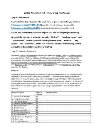 guided annotation task - notes for students | PDF