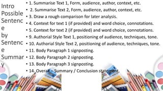 Language Analysis Structure - For Language Analysis Essay (English ...