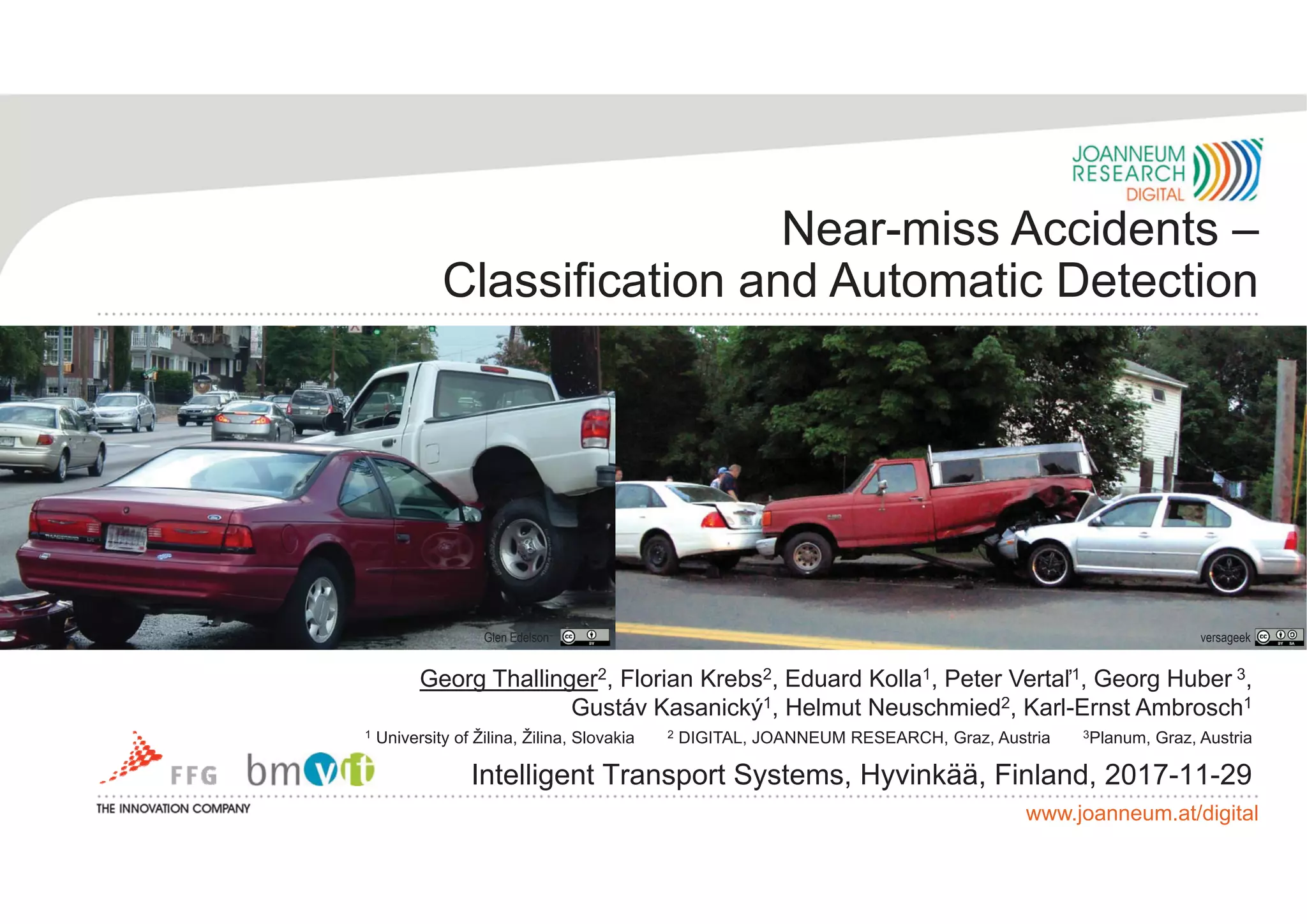 Near-miss accidents: Classification and Automatic Detection | PPT