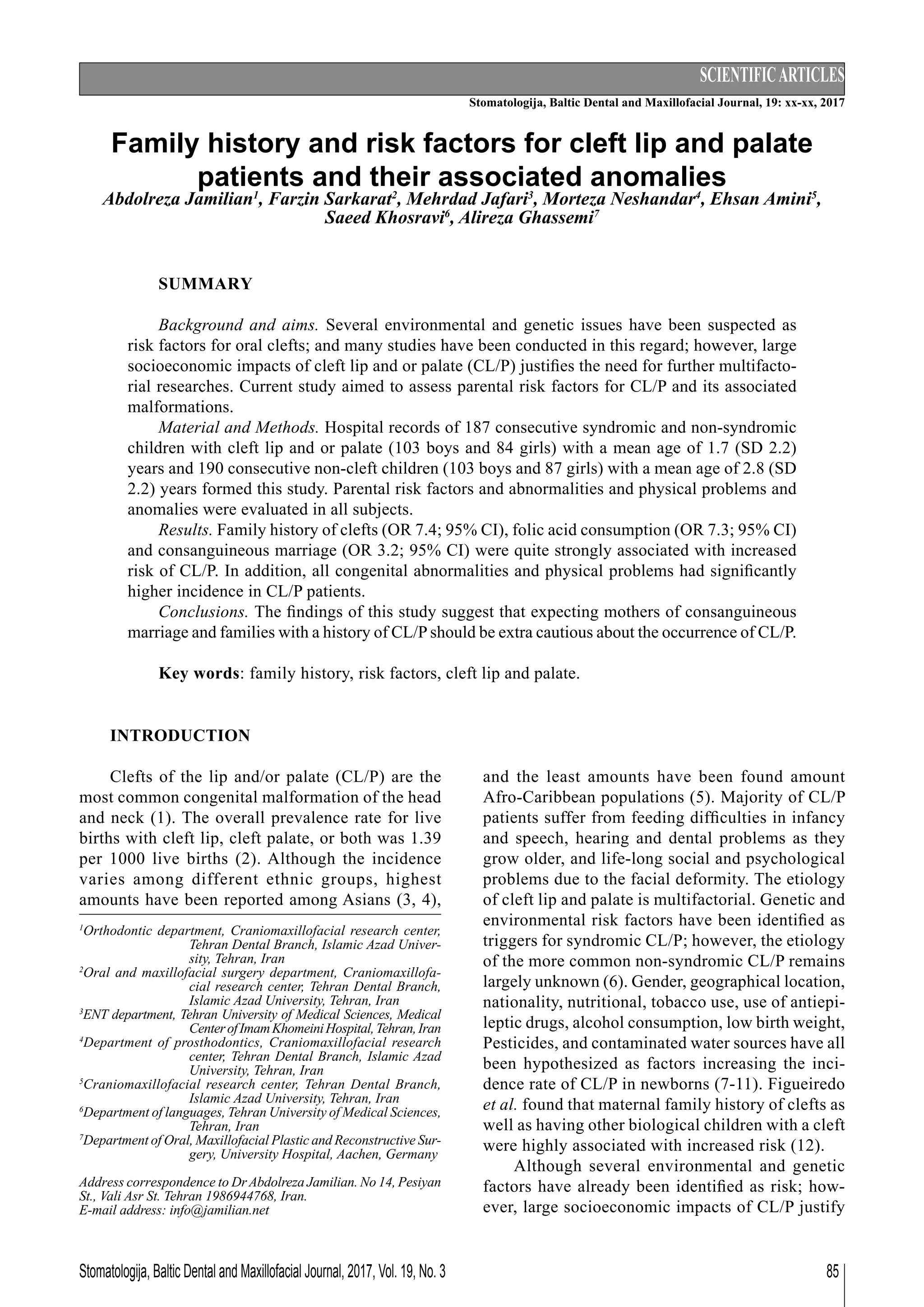 2017 jamilian-family history-cleft | PDF