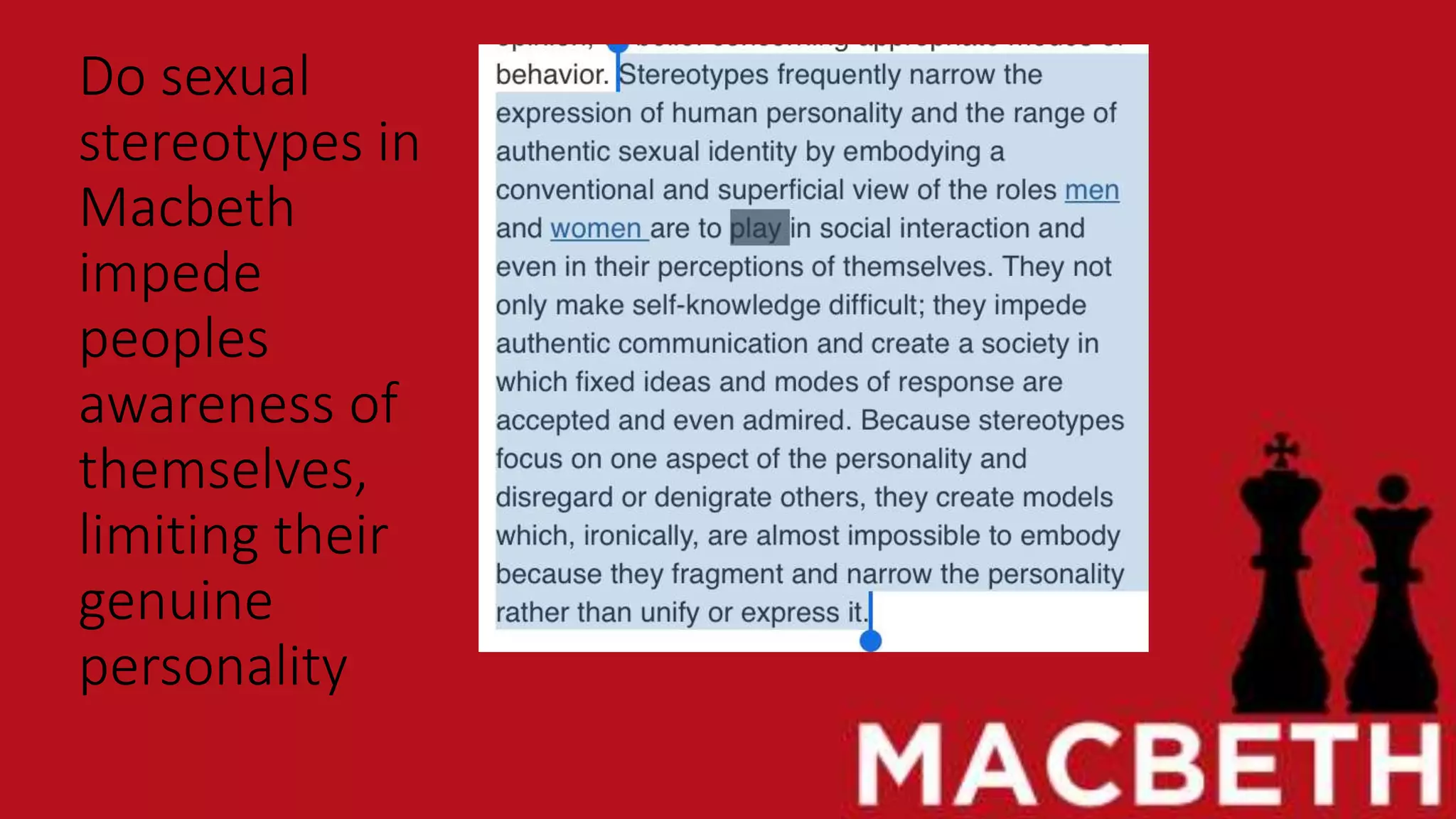 Macbeth Scholarly Ideas part 2 - sexuality, witchcraft and gender | PPTX