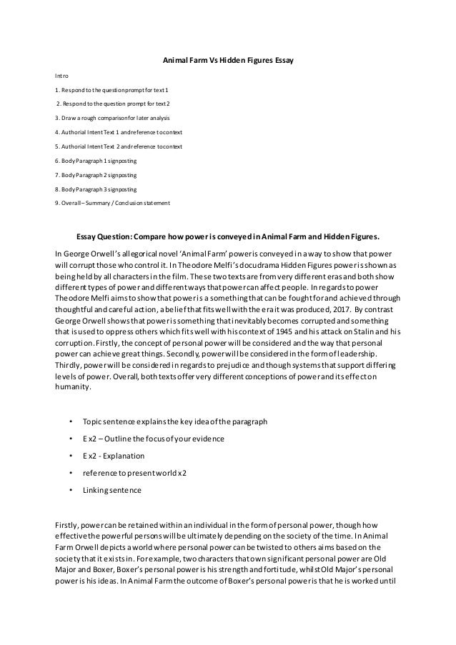 Animal Farm Vs Hidden Figures Essay Animal Farm Vs Hidden Figures Essay