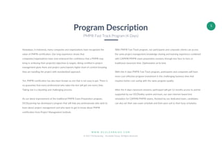 2017 | E-Brochure | PMP® Fast Track (4 Days) | Project Management Training - Dcolearning ...