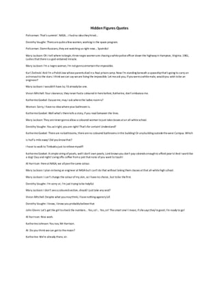 Hidden Figures Key quotes for essay writing | PDF