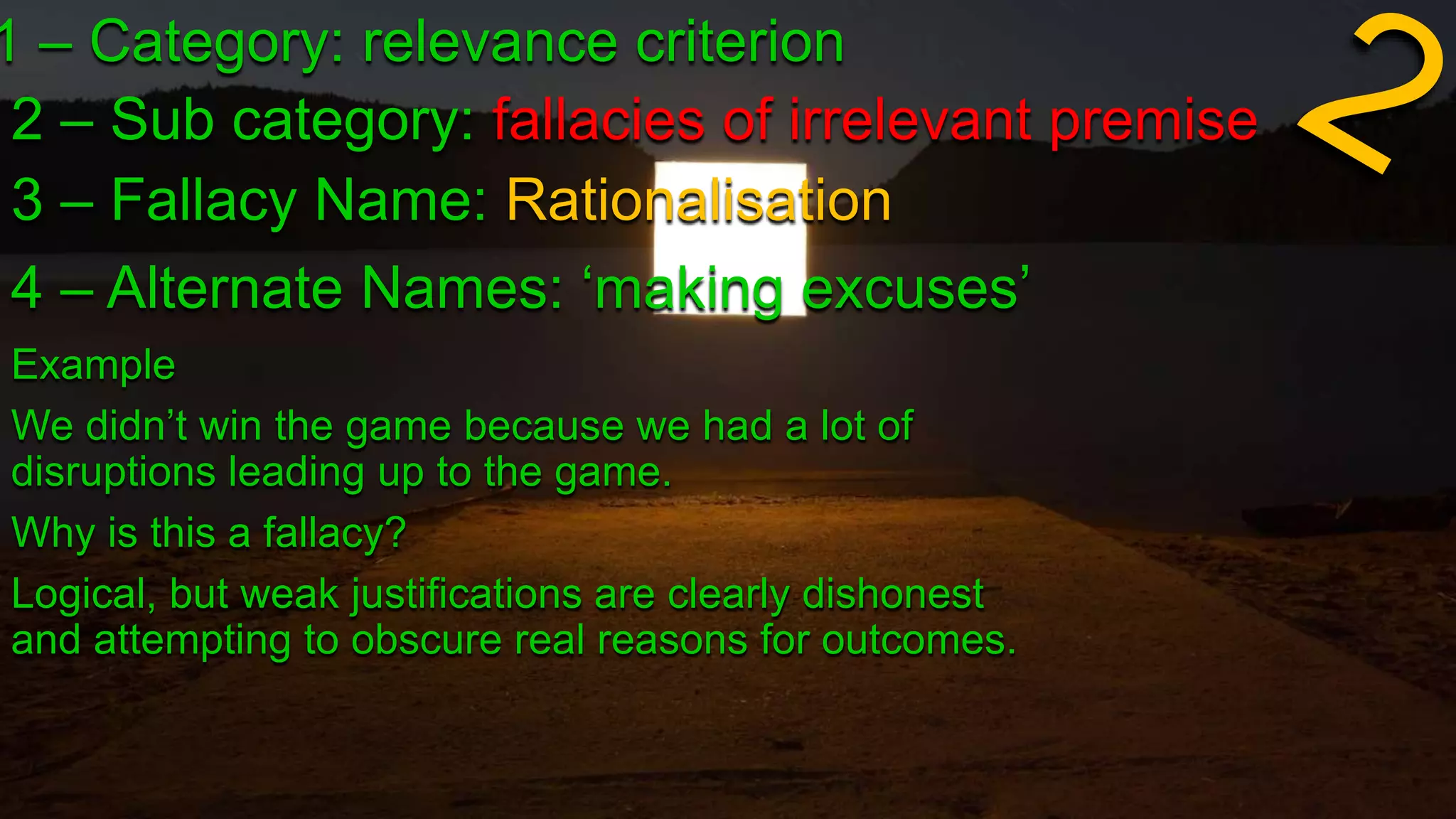 Fallacies of Relevance: Irrelevant Premise and Appeal | PPTX | Genetics ...