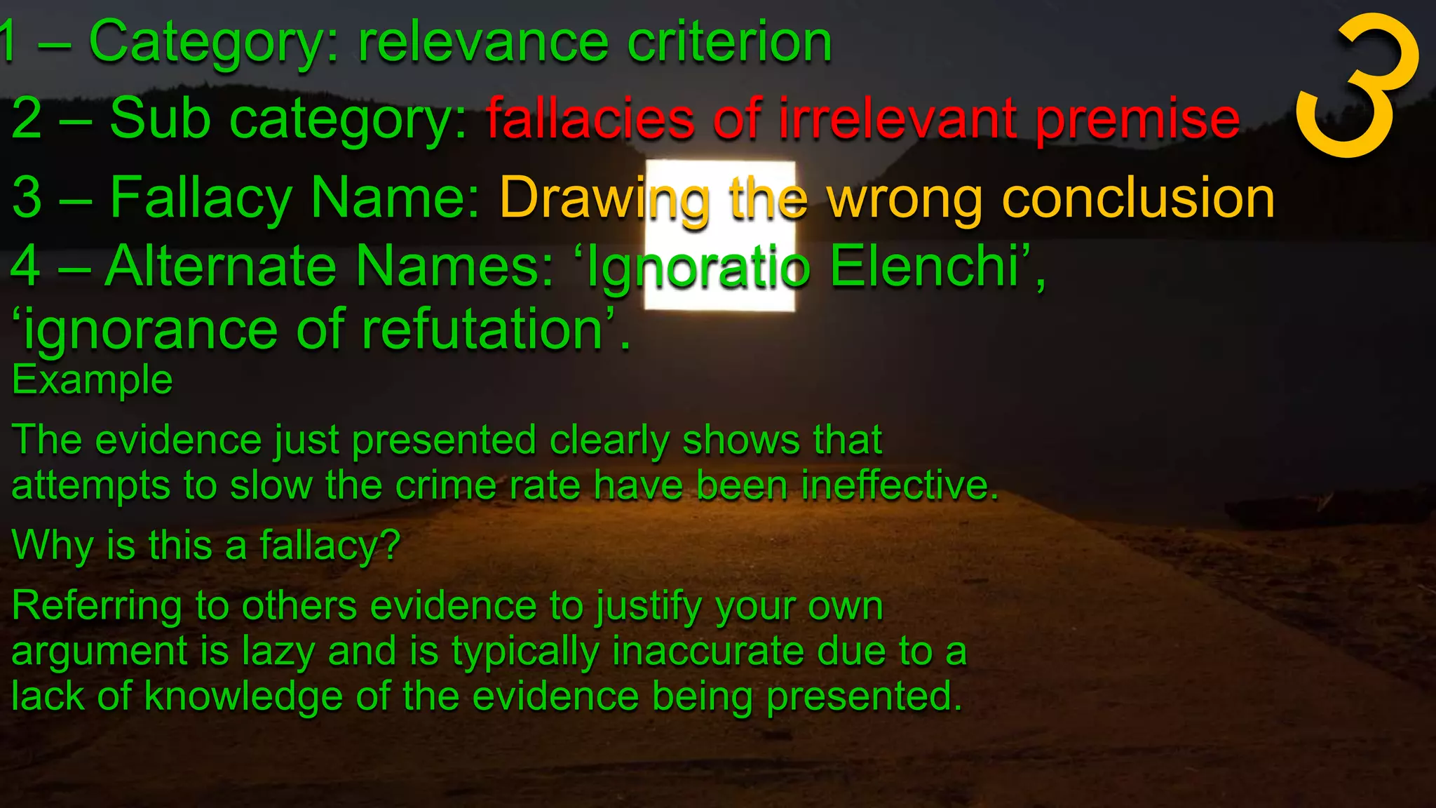Fallacies of Relevance: Irrelevant Premise and Appeal | PPTX | Genetics ...