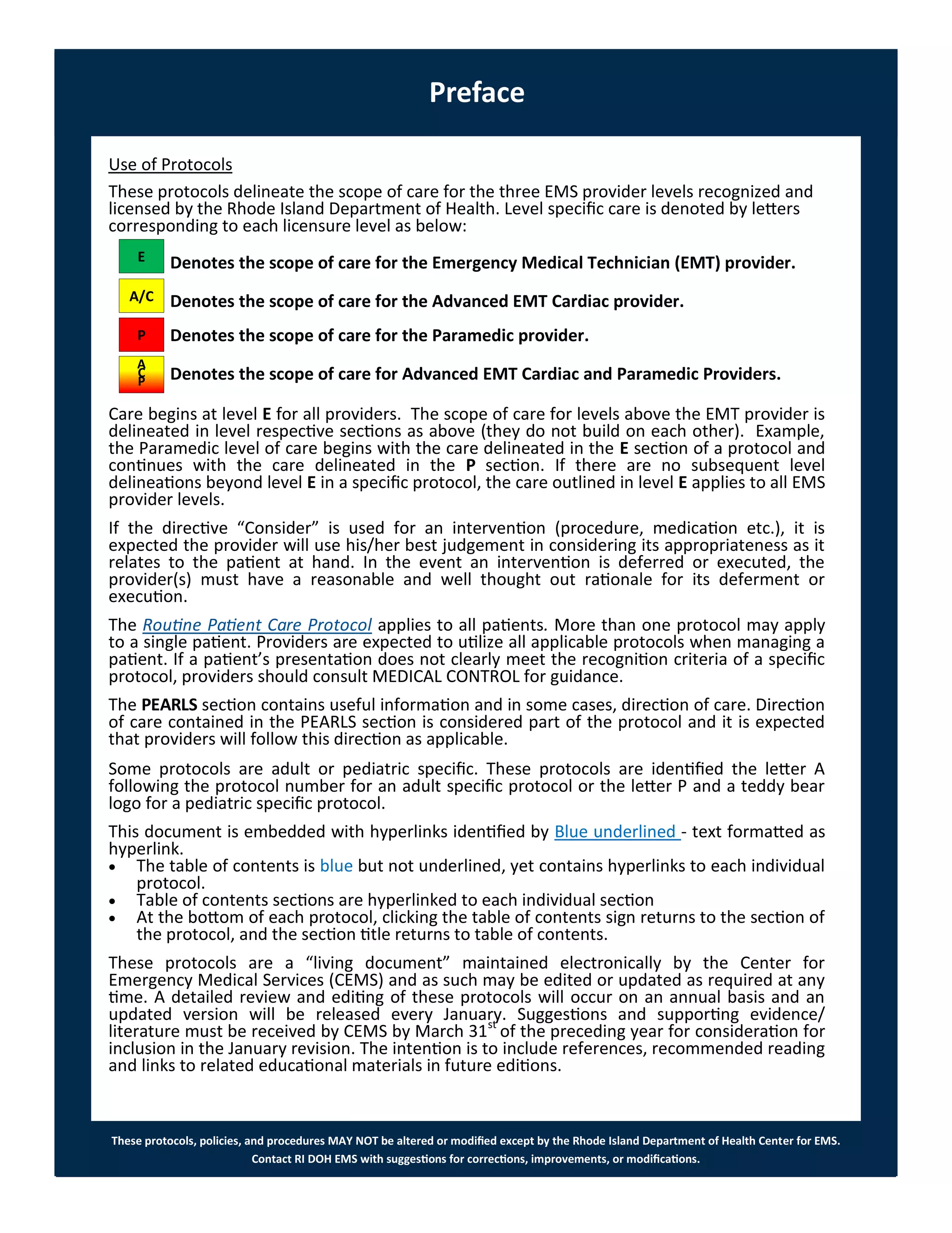 2017 RI EMS Statewide Protocols - 2017-01 | PDF