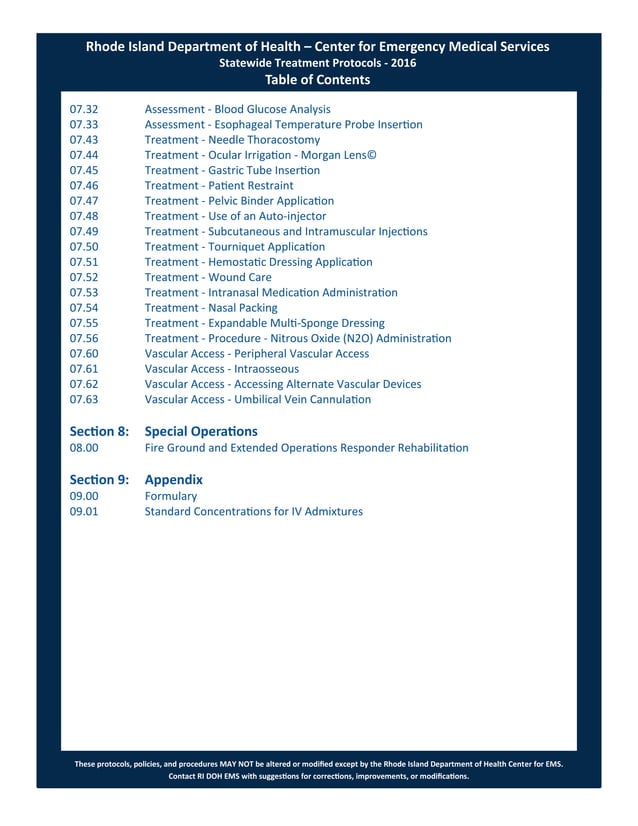 2017 RI EMS Statewide Protocols - 2017-01 | PDF