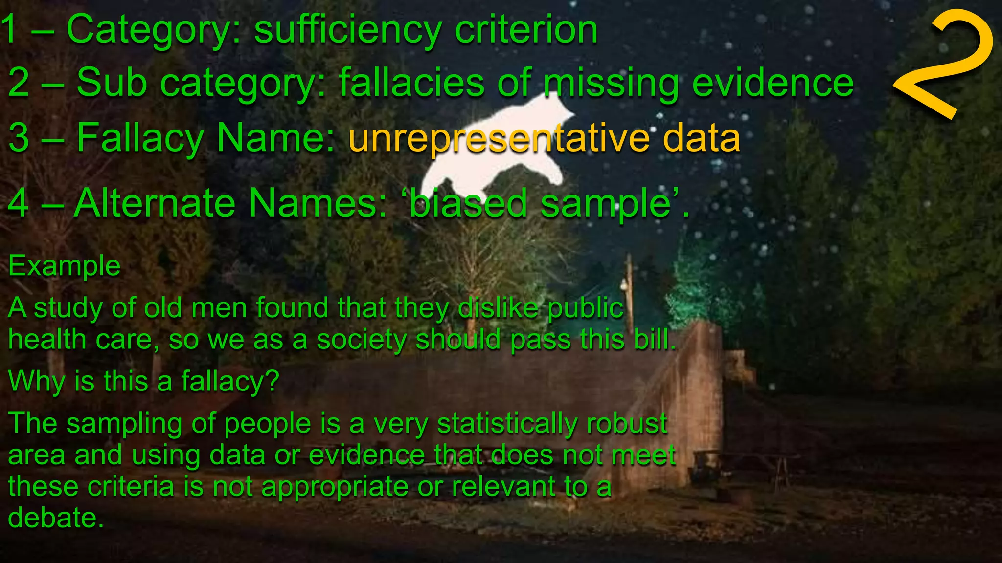 Fallacies of Sufficiency: Missing Evidence and Causal Fallacies | PPTX