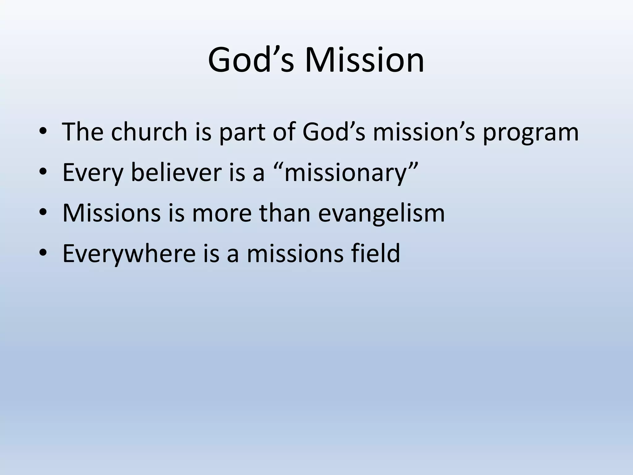 The Mission of God | PDF