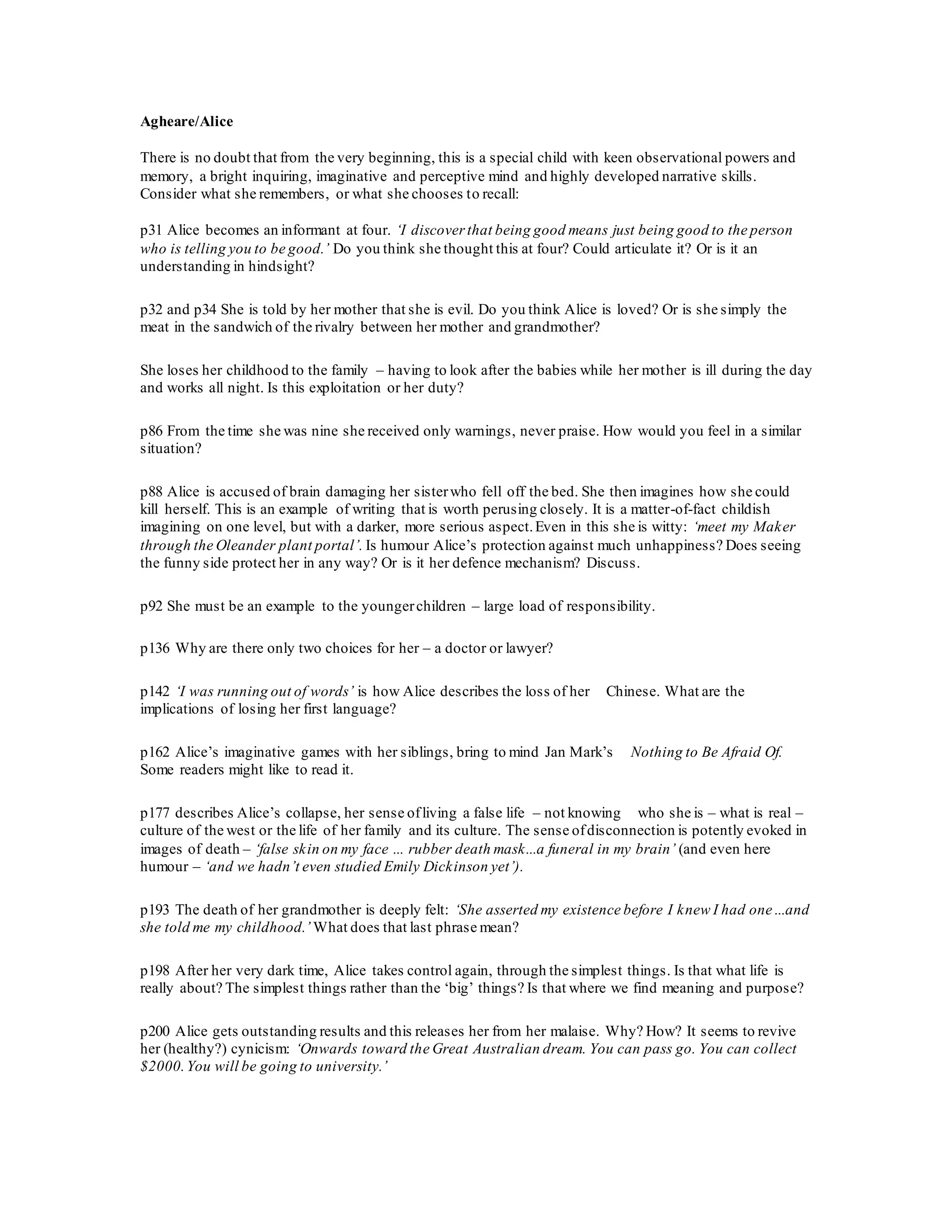 unpolished gem - characterisation and character key quotes | DOCX