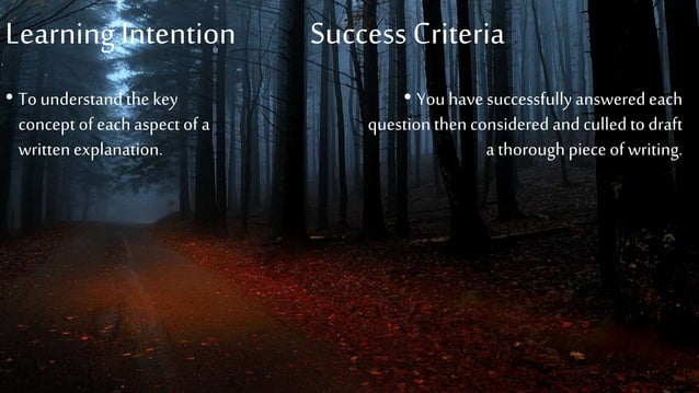 Written explanation (Statement of Intention) | PPT