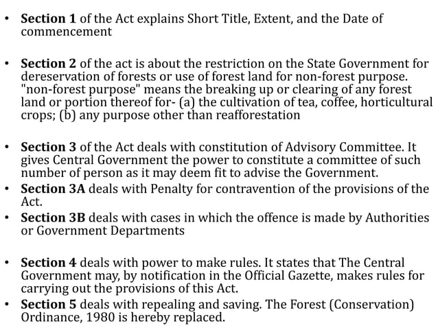 forest conservation act 1980 | PPTX