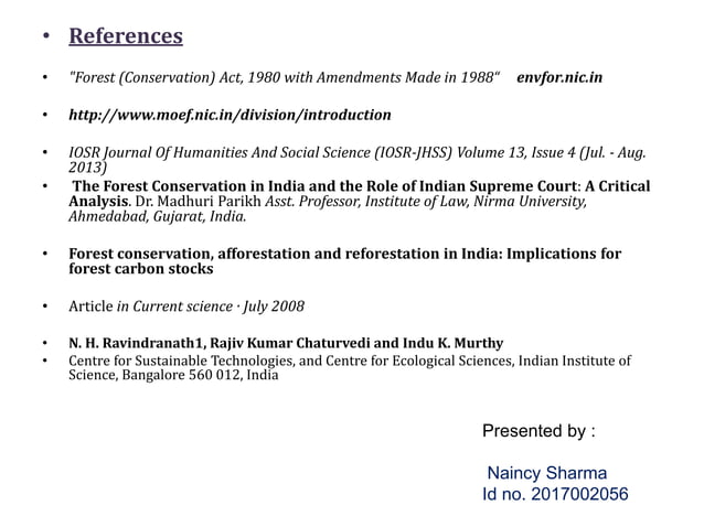 forest conservation act 1980 | PPTX