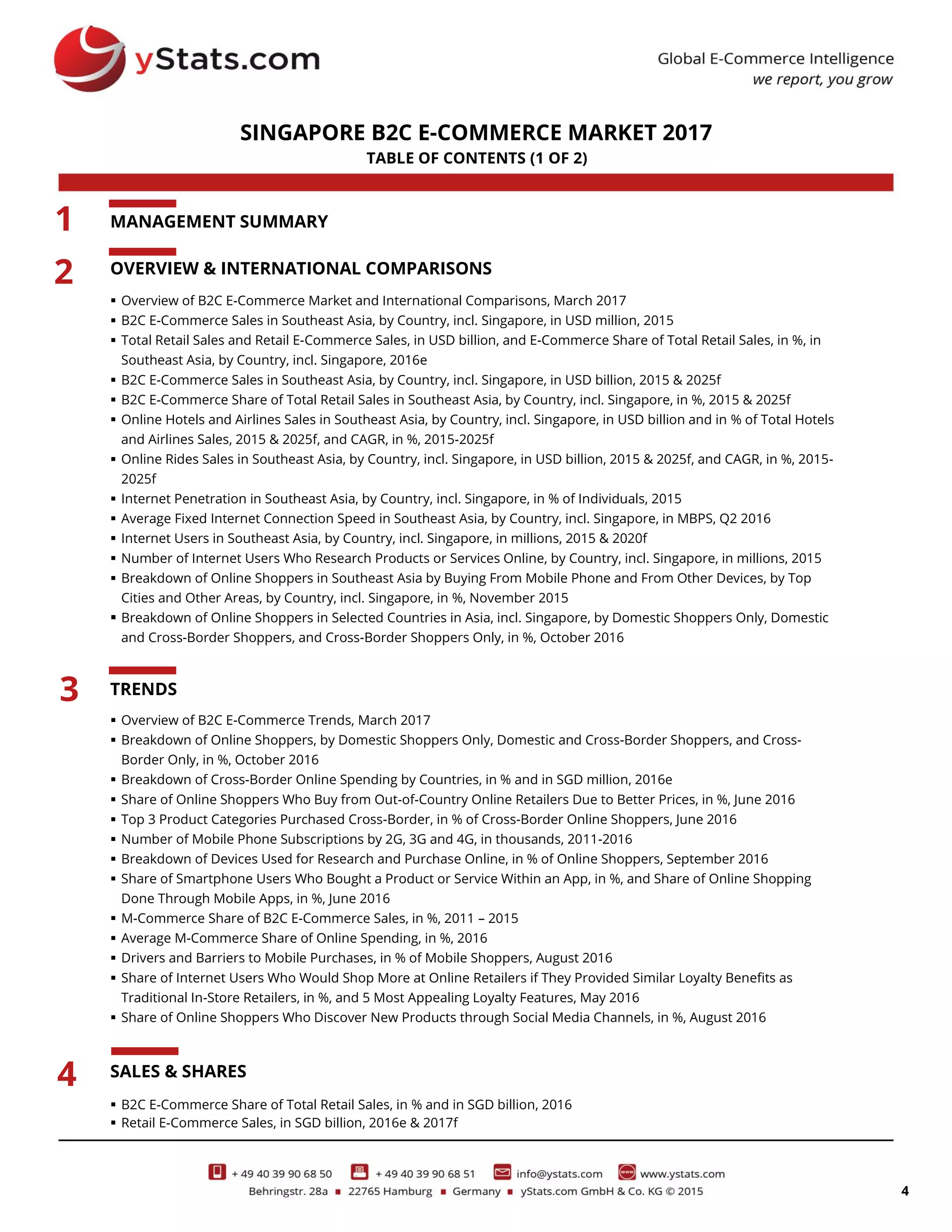 Product Brochure: Singapore B2C E-Commerce Market 2017 | PDF