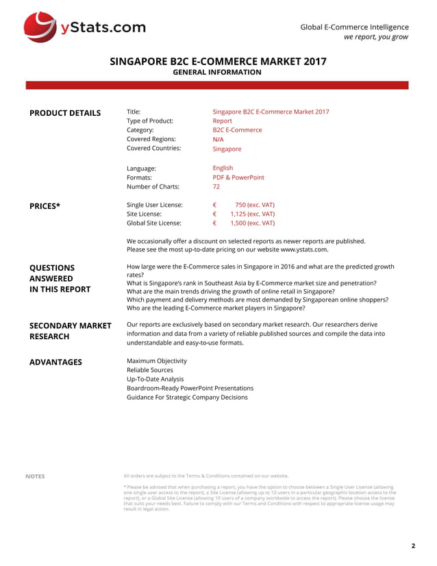 Product Brochure: Singapore B2C E-Commerce Market 2017 | PDF