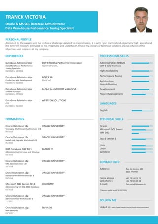 CV - Database Administrator ( English ) | PDF