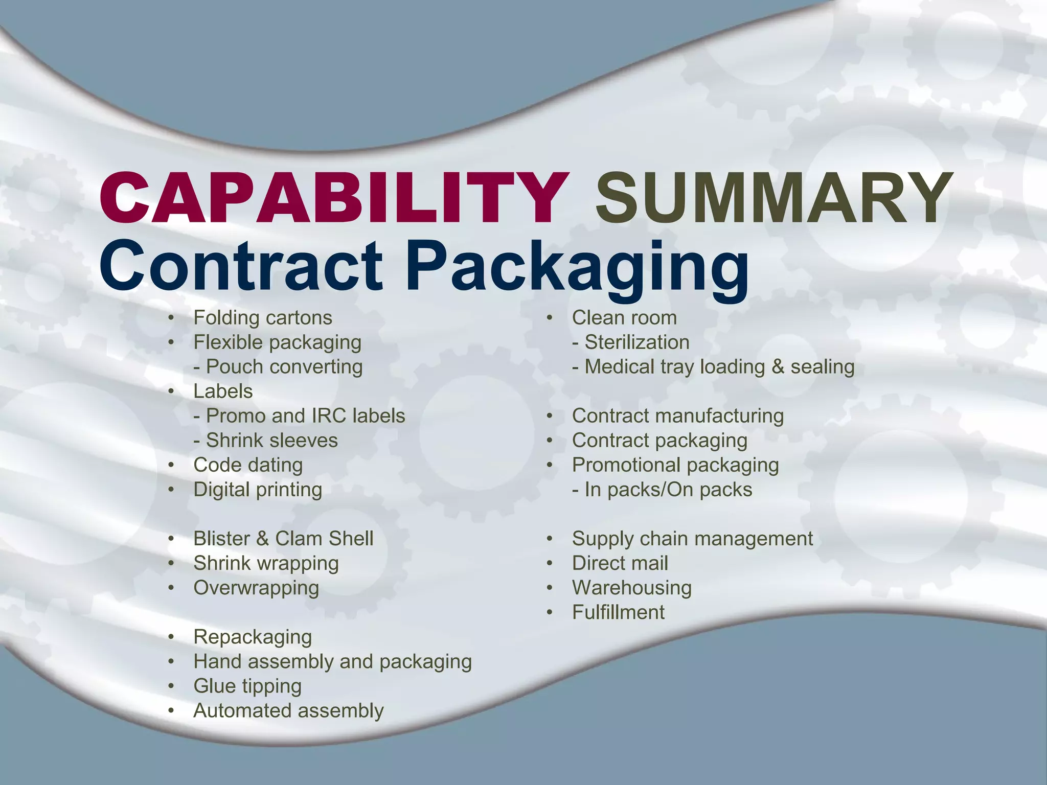 Powerful & Cost Effective Solution For Contract Packaging | PPT