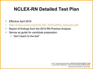 Using ExamSoft Codings to Identify Gaps and Strengths with the NCLEX-RN ...