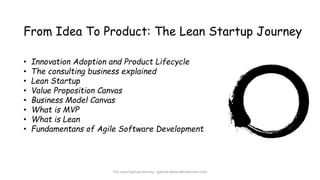 From Idea to Product: The Lean Startup Journey | PPTX