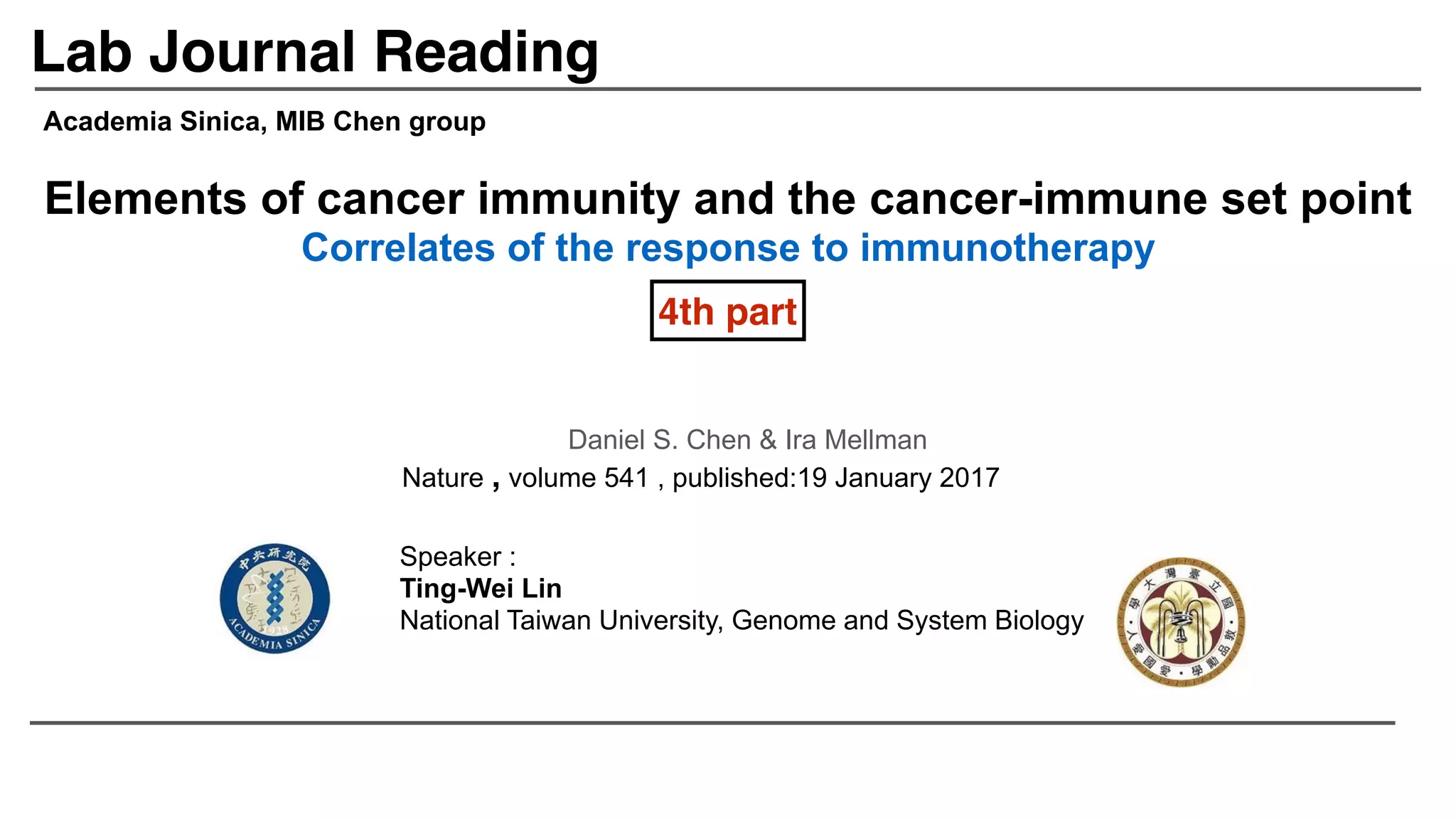 Elements of cancer immunity and the cancer-immune set point | PDF